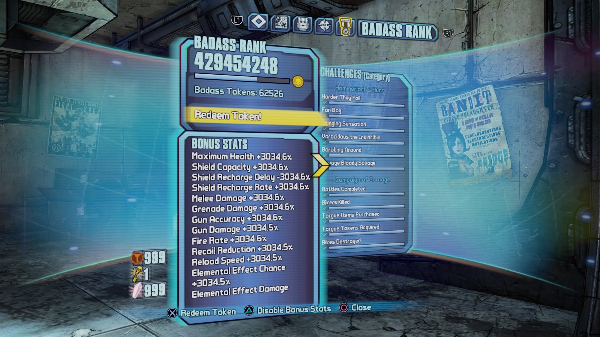 [US] [PS4 Save Progression] - Borderlands 2 - BADASS Rank 429454248 Pr ...