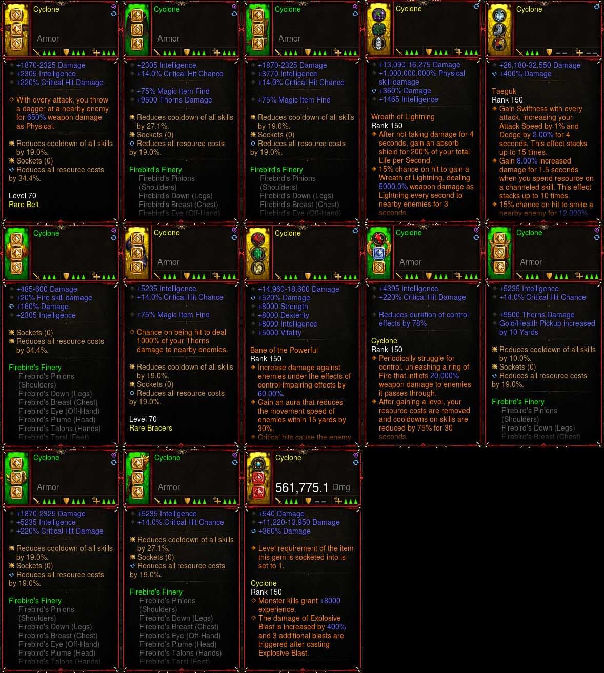 Seasonal [Primal Ancient] [Quad DPS] Diablo 3 IMv5 Firebird Wizard Set ...
