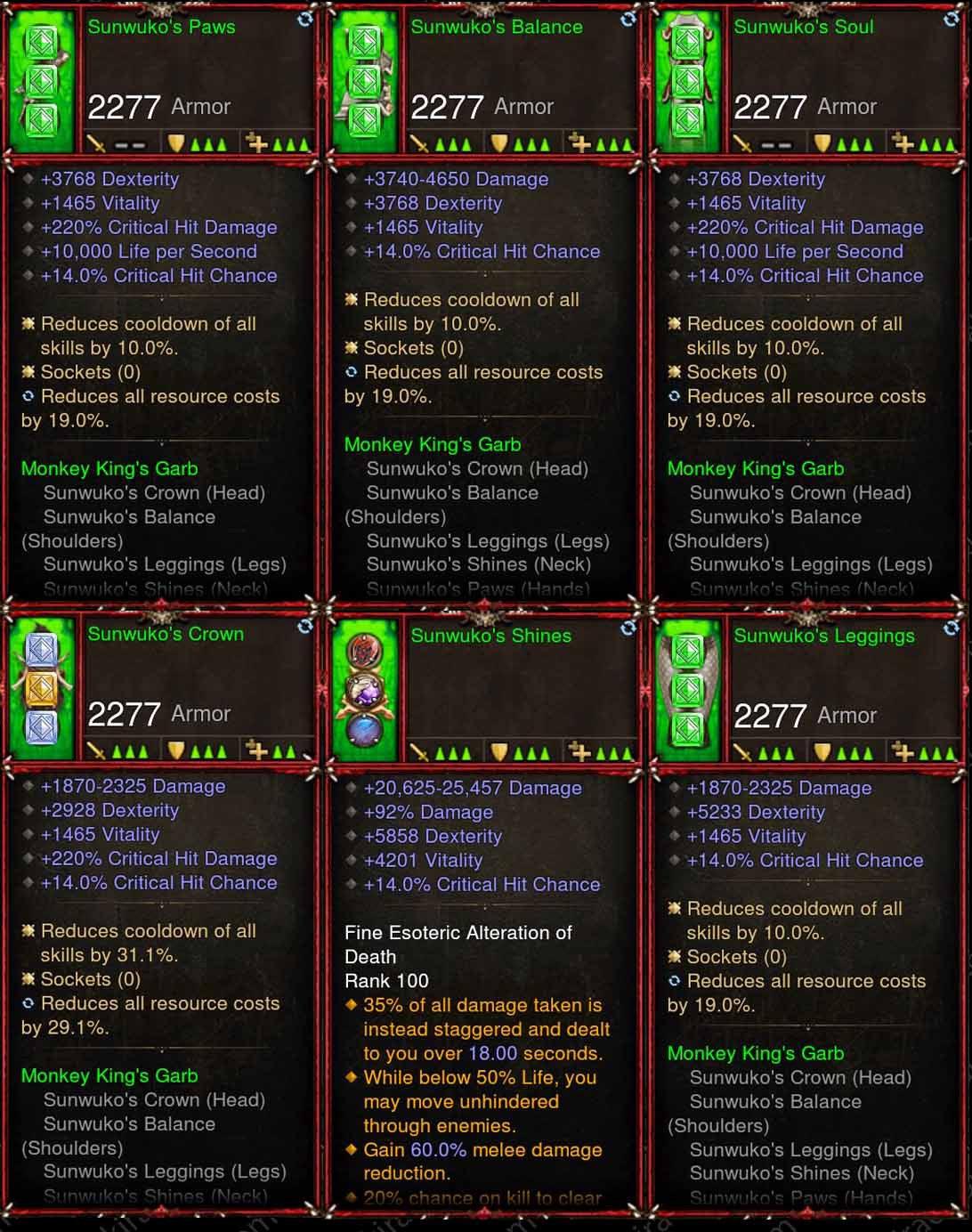 [Primal Ancient] 6x Sunwuko Monk Set – Seasonal & Non-Seasonal Diablo 3 ...