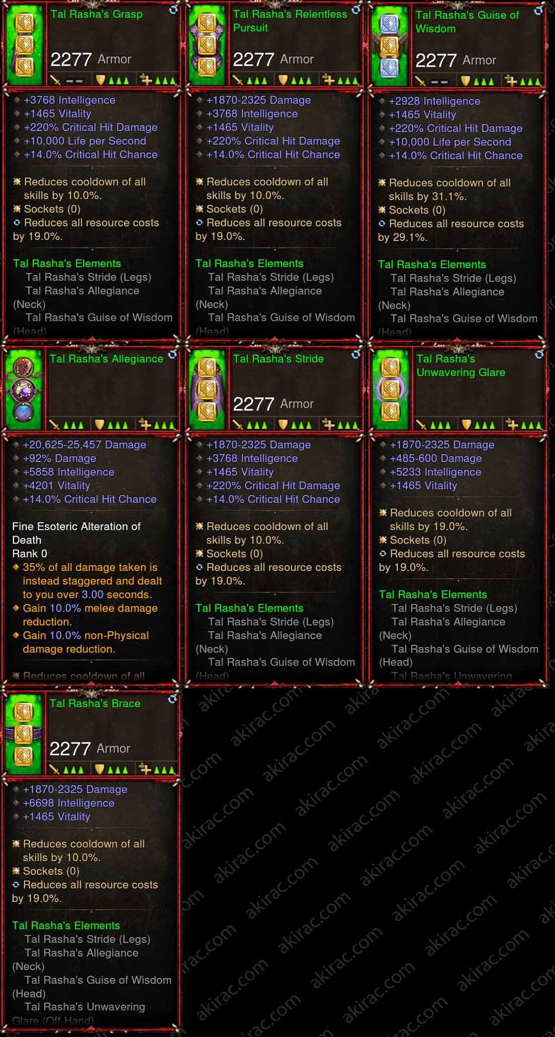 [Primal Ancient] 7x Tal Rasha Wizard Set – Seasonal & Non-Seasonal ...